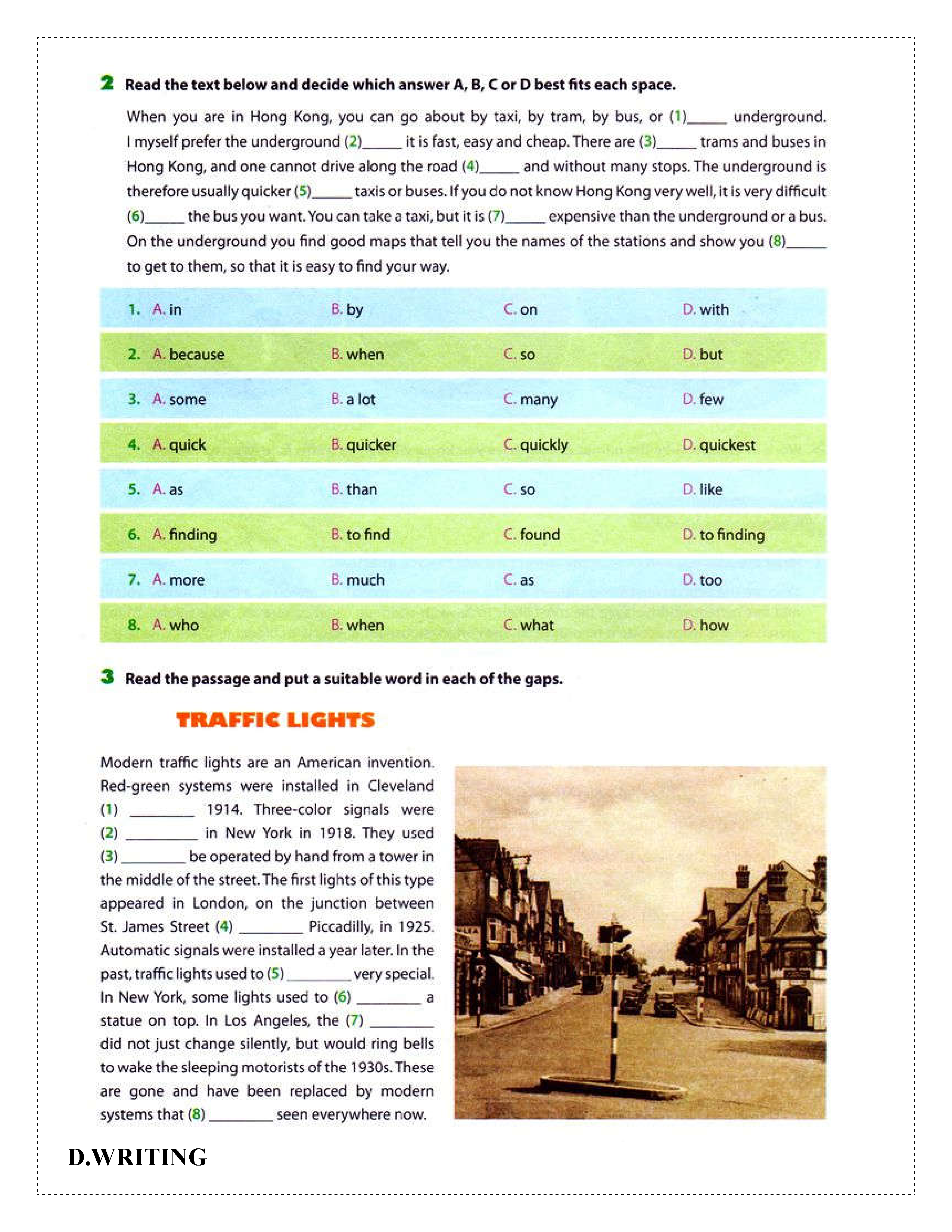 Bai tap Unit 7 Traffic Tieng Anh 7 - HOCMAI