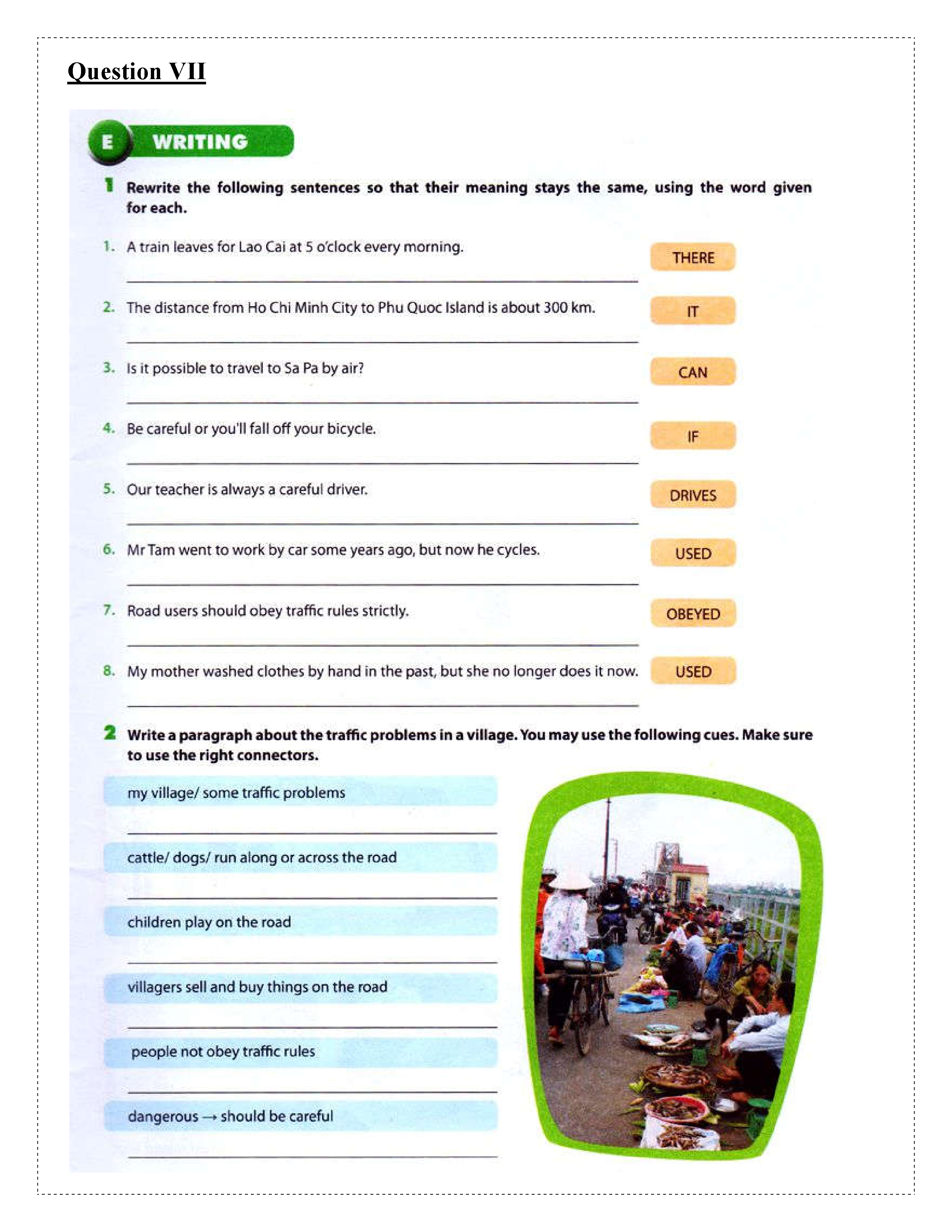 Bai tap Unit 7 Traffic Tieng Anh 7 - HOCMAI