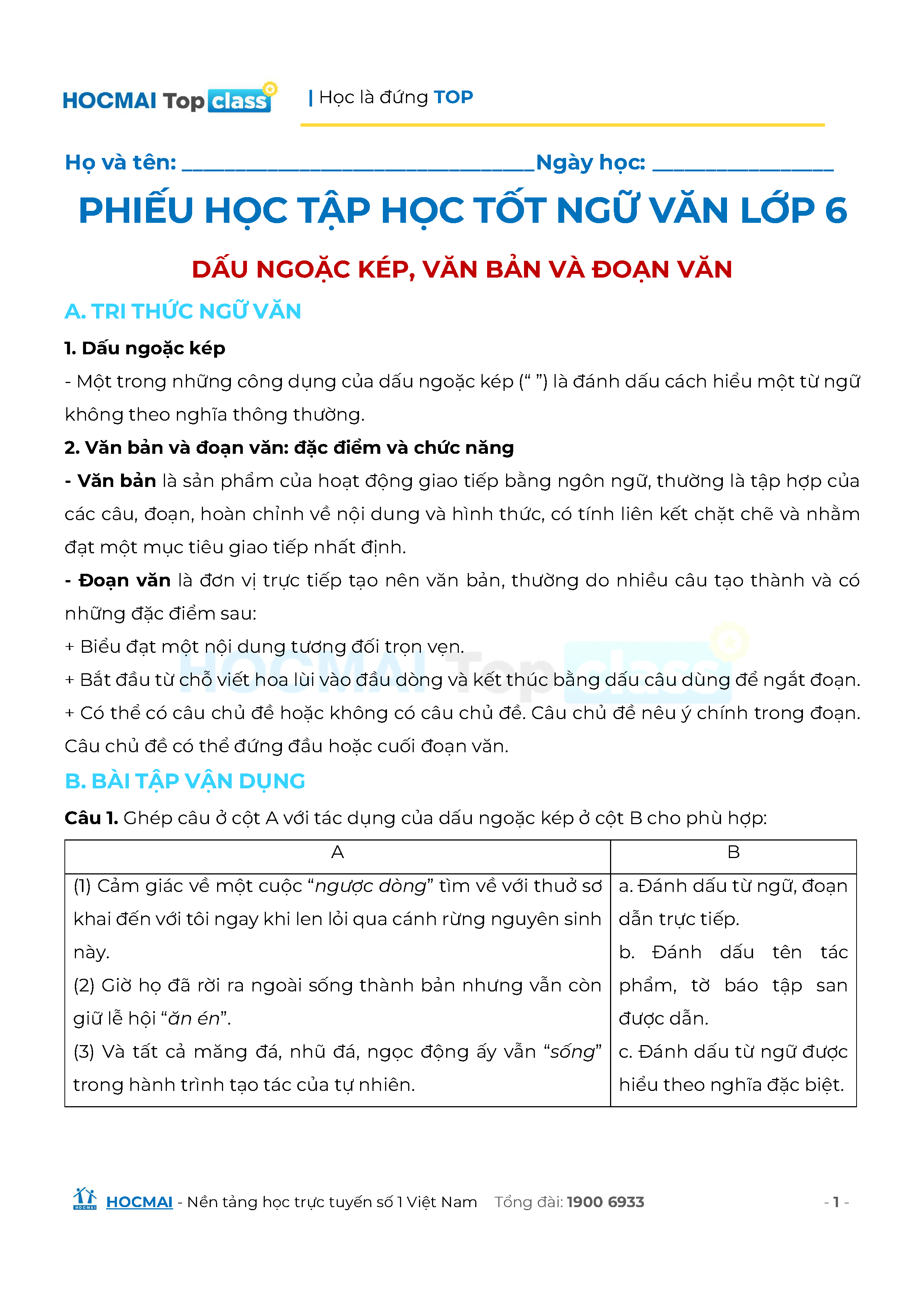 Buổi 36 - Ngữ văn 6 CTST - HOCMAI